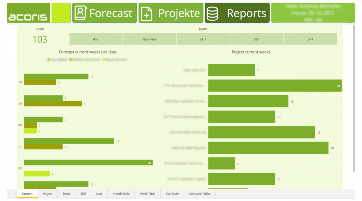 Entwicklungsprojekt für den Forecast | acoris AG